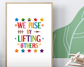 We Rise by Lifting Others Poster, Diversity Sign, Unity School ...