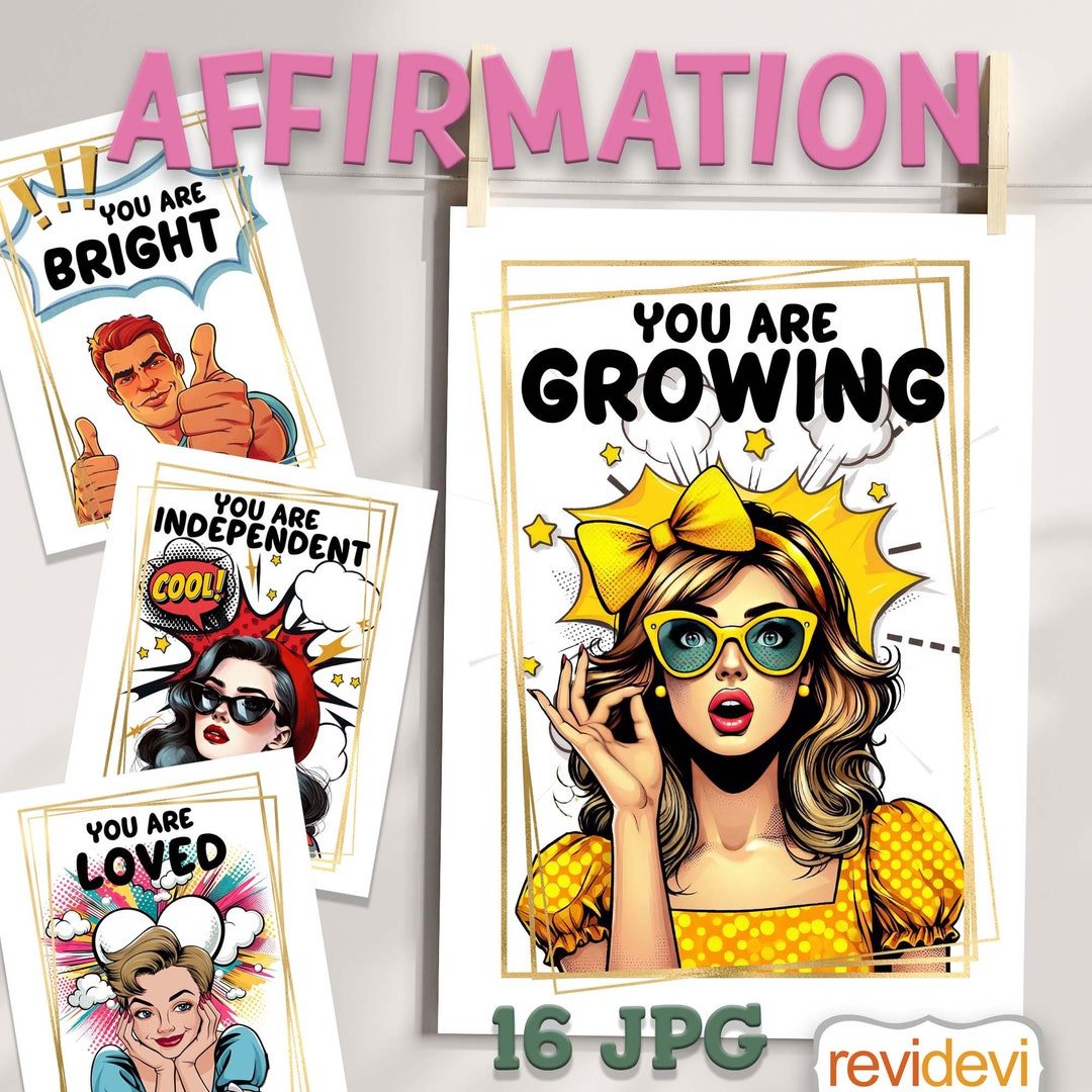 Printable Back to School Affirmation Posters for High School. Comic Pop ...