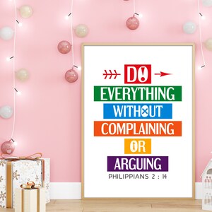 Bible Verse Wall Art. Do Everything Without Complaining or Arguing ...