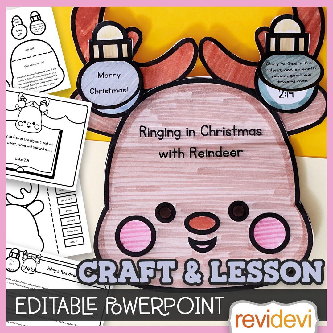 Cute Reindeer Craft. Printable Christmas Bible Lessons for Kids ...