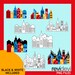 Superhero City Buildings Background Clipart Red, Blue, Yellow Modern ...