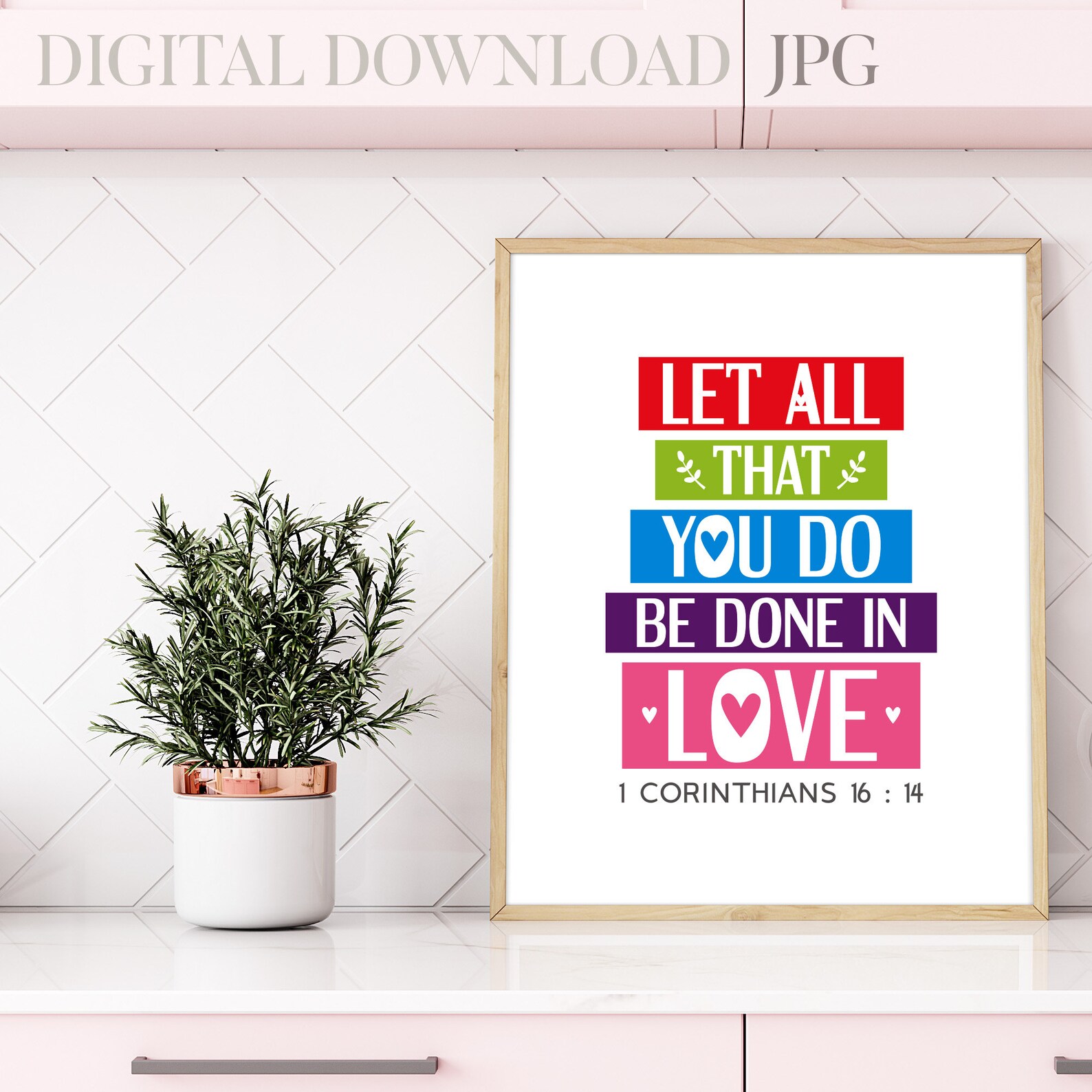 Bible Verse Wall Art Printable. Let All That You Do Be Done in | Etsy