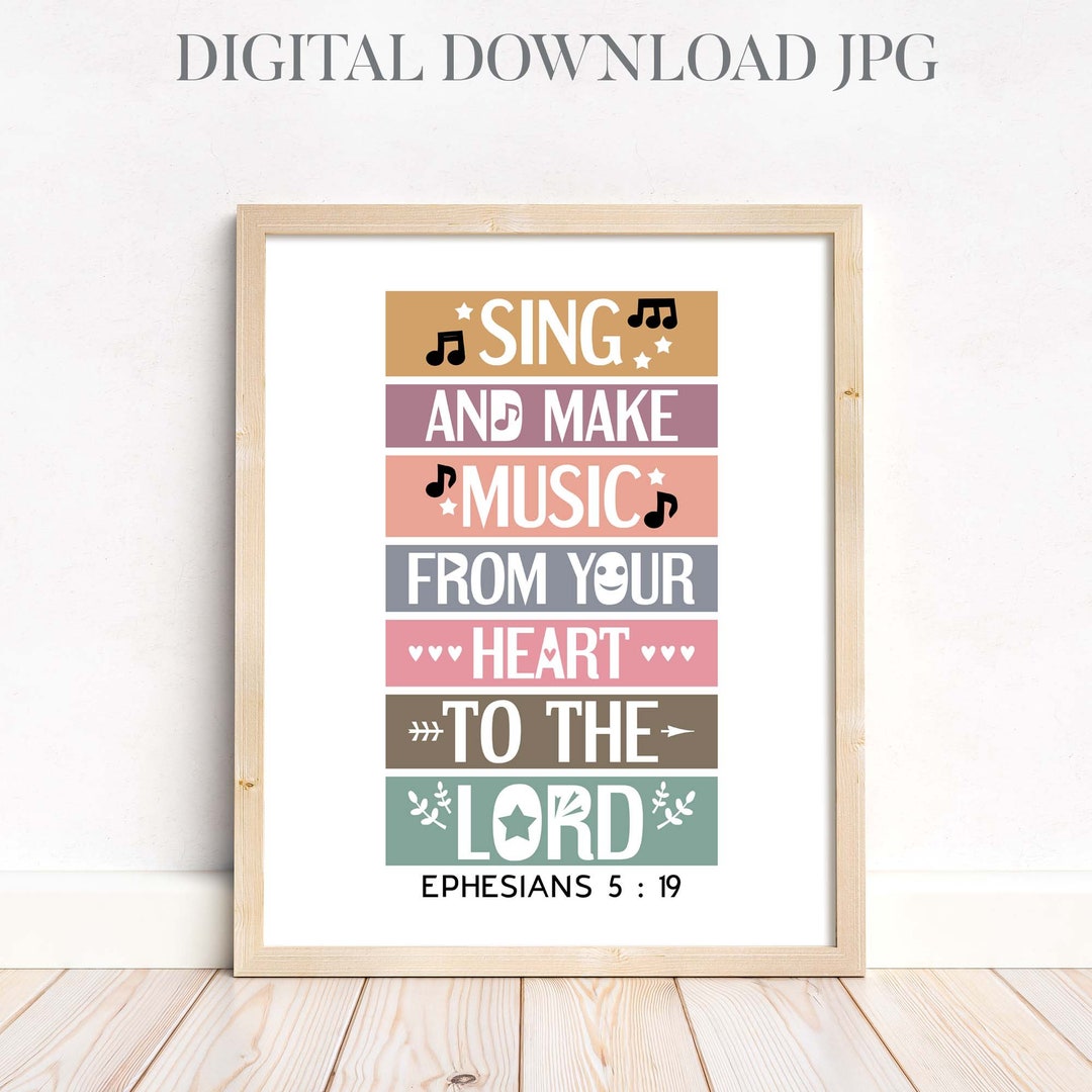 Christian Music Wall Art. Sing and Make Music From Your Heart ...