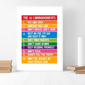 The 10 Commandments. Printable Bible Verse Wall Art for Christian ...