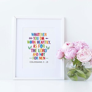 Bible Verses Posters Bundle. Set of 4. Colossians 3 23, Proverbs 31 10 ...