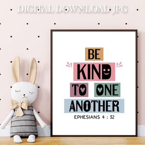 Be Kind to One Another. Ephesians 4:32 Poster. Boho Bible Verse ...