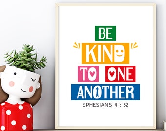 Bible Verse Wall Art. Be Kind to One Another. Ephesians 4:32. - Etsy