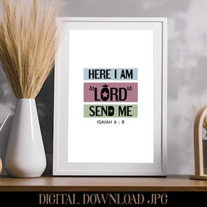 Bible Verse Poster. Here I Am Lord, Send Me. Isaiah 6:8. Printable Wall ...