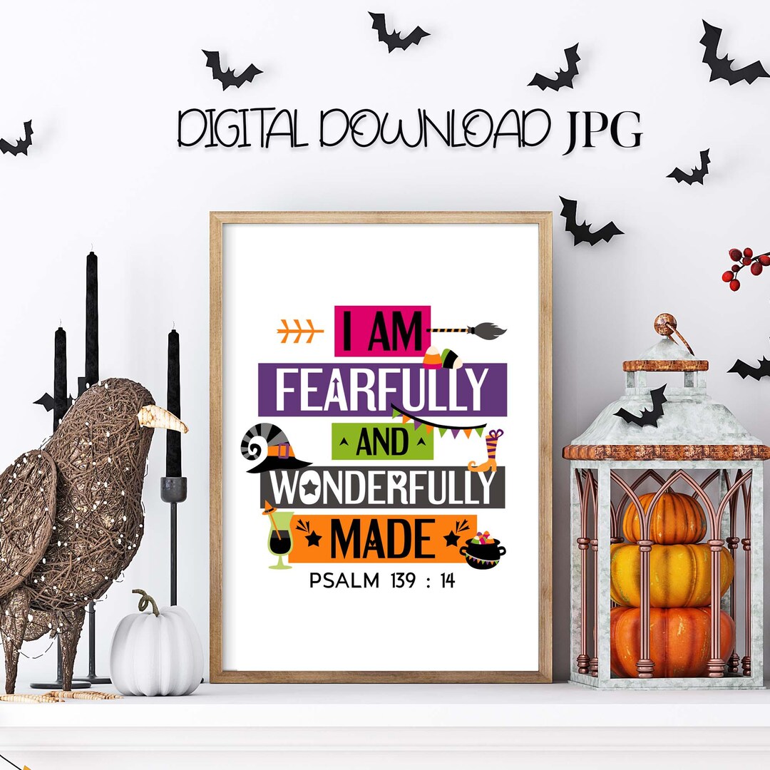 Halloween Decor. Printable Wall Art. Bible Verse for Christian Class ...