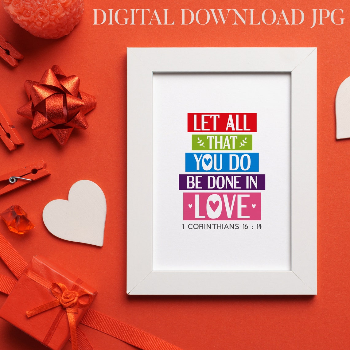 Bible Verse Wall Art Printable. Let All That You Do Be Done in | Etsy