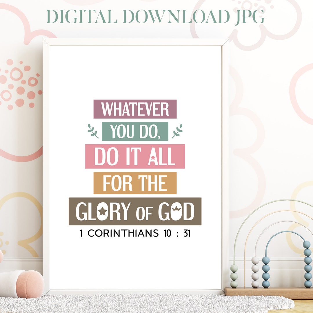 Bible Verse Boho Design. Printable Wall Art. Whatever You Do, Do It All ...