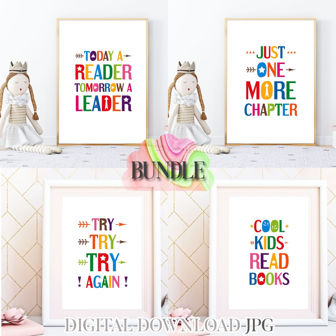 Back to School Classroom Wall Art Bundle. Reading Motivational Posters ...