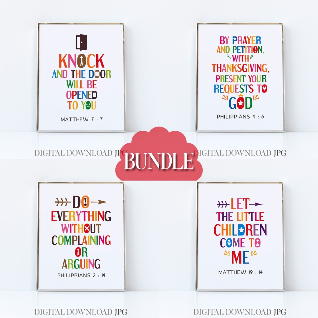 Bible Quotes Posters. Printable Wall Art Bundle Vol. 7 Christian ...