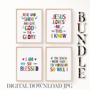 Printable Bible Verse. Wall Art Bundle for Children Bedroom and Sunday ...