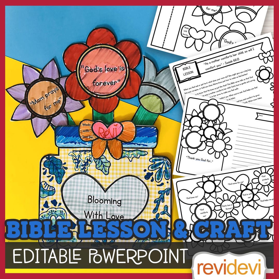 Christian Mother's Day Craft 2025. Blooming Love. Printable May Bible ...