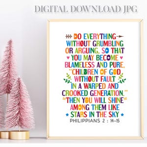 Do Everything Without Grumbling or Arguing. Bible Quote Poster ...