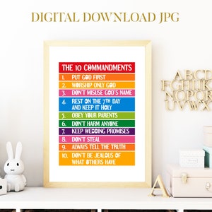 The 10 Commandments. Printable Bible Verse Wall Art for Christian ...