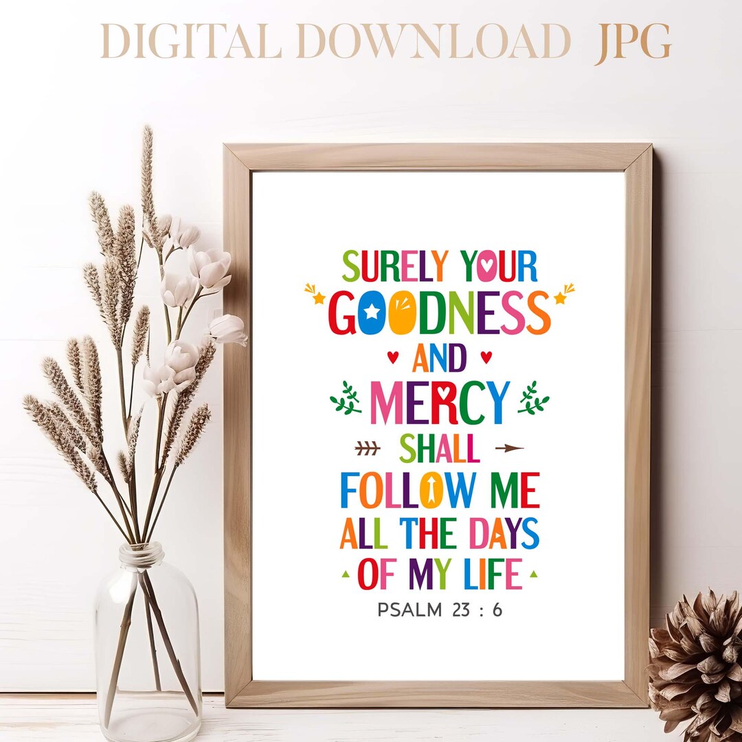 Bible Verse Poster. Sunday School Christian Quote Printable Wall Art ...
