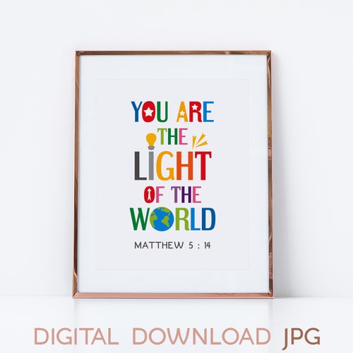 You Are the Light of the World. Matthew 5:14. Printable Bible - Etsy