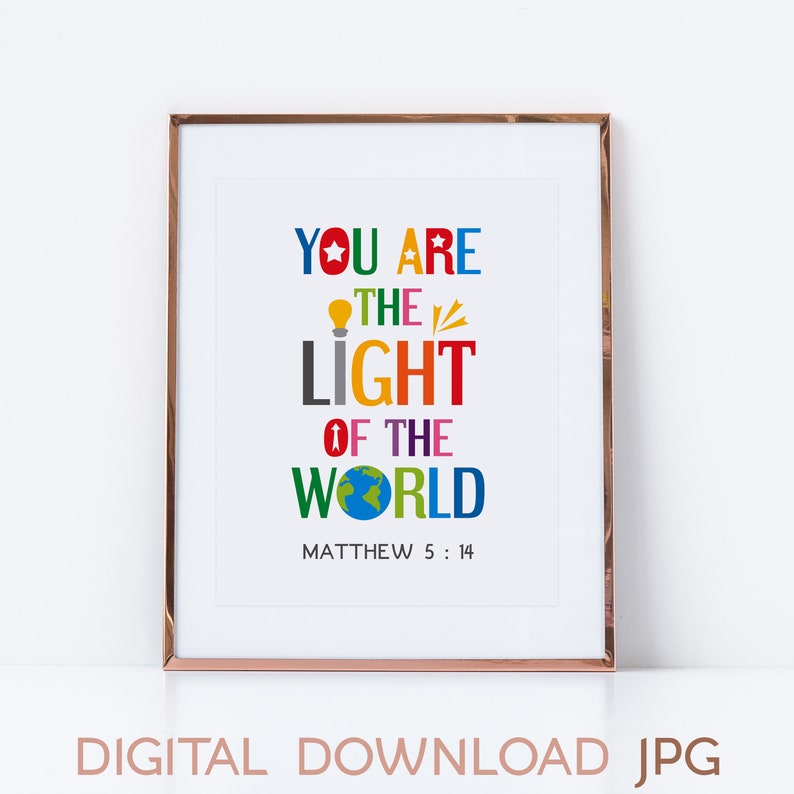 You Are the Light of the World. Matthew 5:14. Printable Bible | Etsy