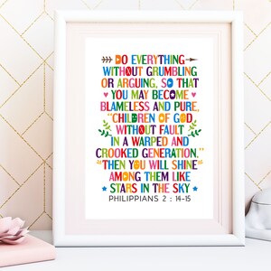 Do Everything Without Grumbling or Arguing. Bible Quote Poster ...