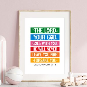 Bible Verse Wall Art. the Lord Your God Goes With You. Deuteronomy 31:6 ...