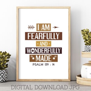 Bible Memory Verse Poster. Printable Christian Wall Art. Brown Neutral ...