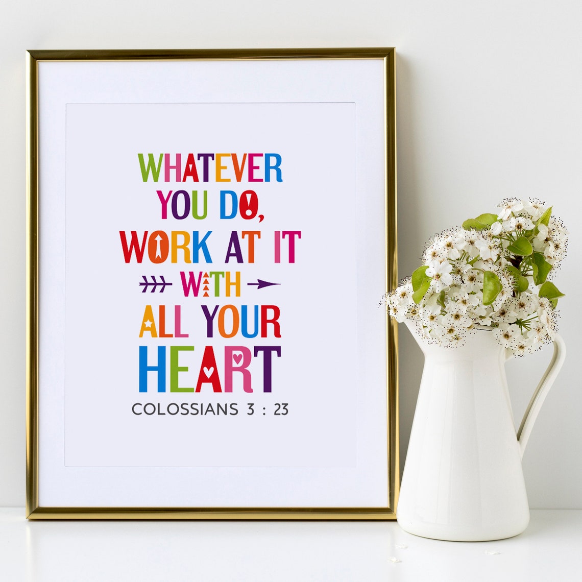 Whatever You Do Work at It With All Your Heart. Colossians - Etsy UK