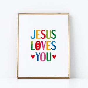 Jesus Loves You. Religious Christians Poster Printable. Wall Art for ...
