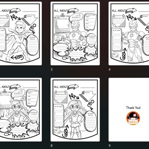 Printable All About Me Posters. Editable Worksheets. Superhero First ...