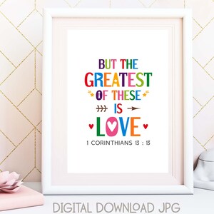 Bible Verse Wall Art. but the Greatest of These is Love, 1 Corinthians ...