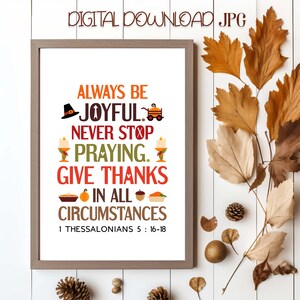 Christian Thanksgiving Decor. Printable Wall Art. Bible Verse Poster ...