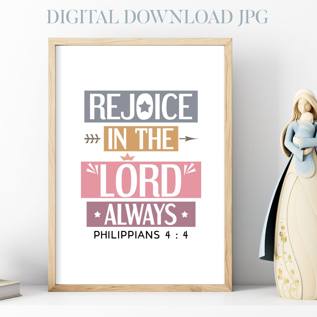 Scripture Wall Art. Rejoice in the Lord Always. Philippians - Etsy