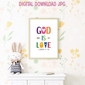 Printable Kids Wall Art Bundle. Bible Verses Posters, Set of 4. 1 John ...
