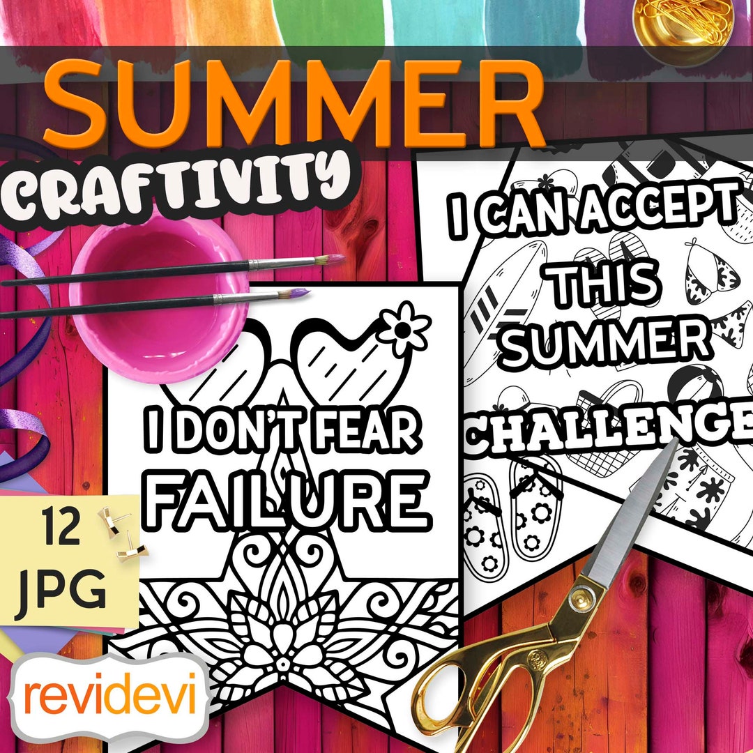 Summer Break. 12 Printable Coloring Pages. Motivational Fun Activity ...