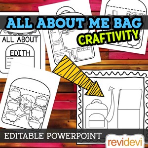 Printable Back to School Craft Activities. All About Me Bag With ...