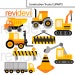 Transportation Clip Art Bundle. Cars, Construction Trucks, Boat, Planes ...