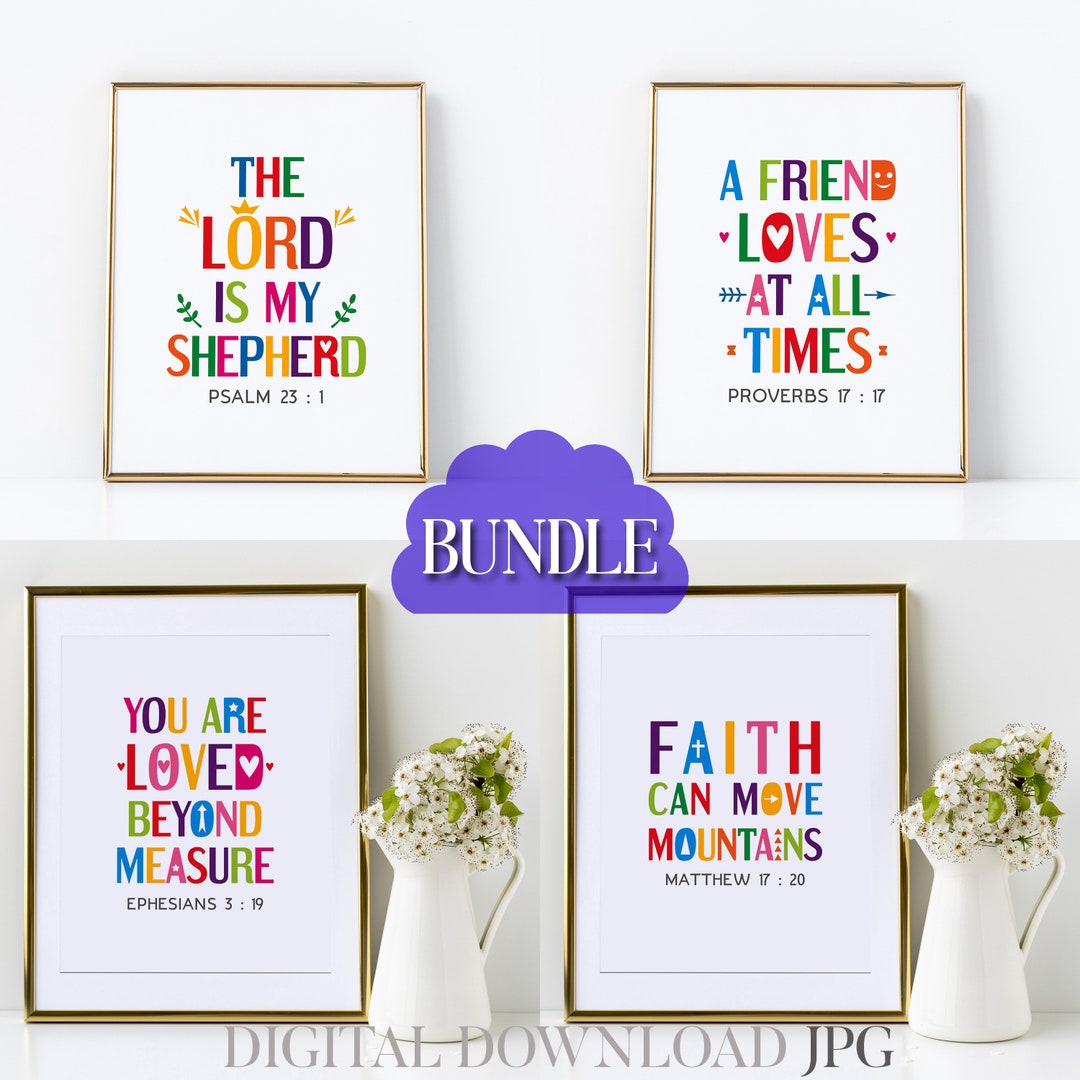 Bible Verses Wall Art. Printable Poster Bundle Vol. 14 Christian ...