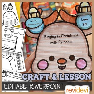 Cute Reindeer Craft. Printable Christmas Bible Lessons for Kids ...