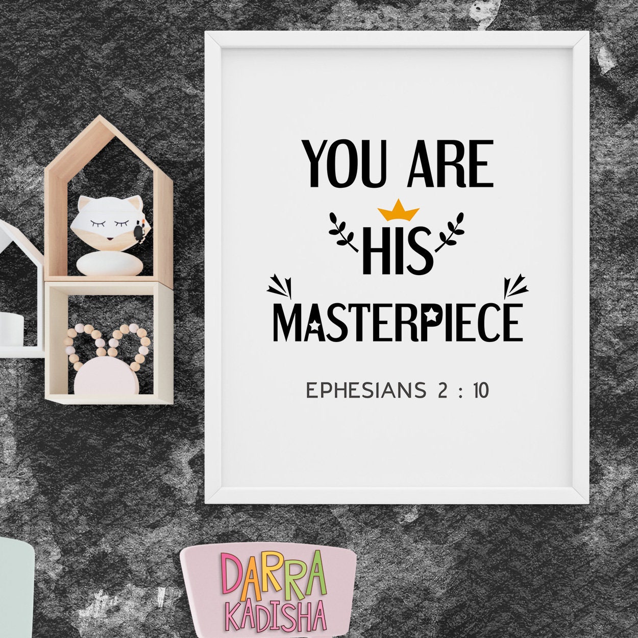 Minimalist bible quote poster. You are his masterpiece. | Etsy