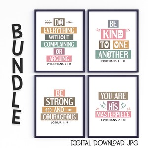 Bible Verses Bundle. Boho Colors Design. Printable Christian Posters ...