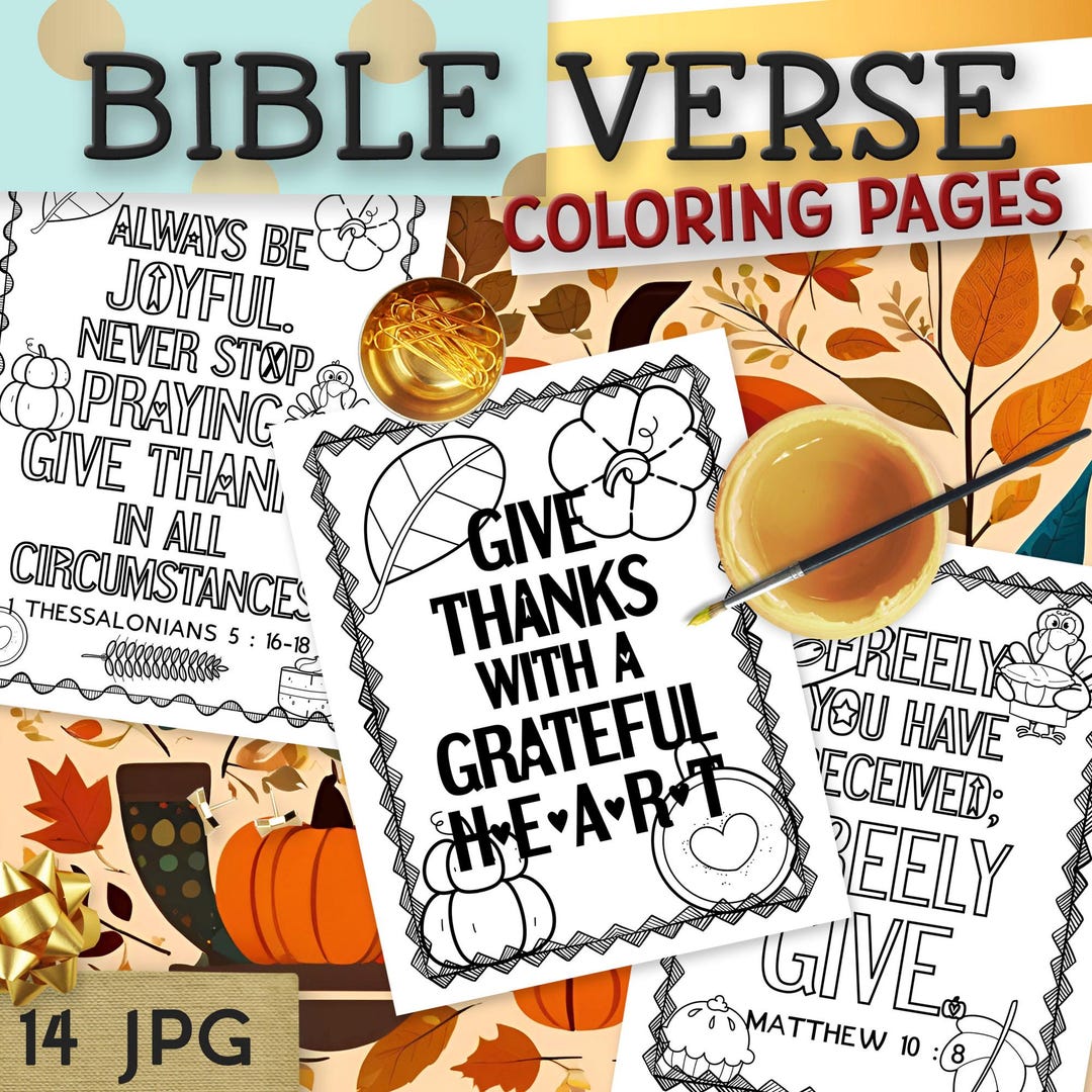Christian Thanksgiving Autumn Coloring Pages for Church Kids Sunday ...