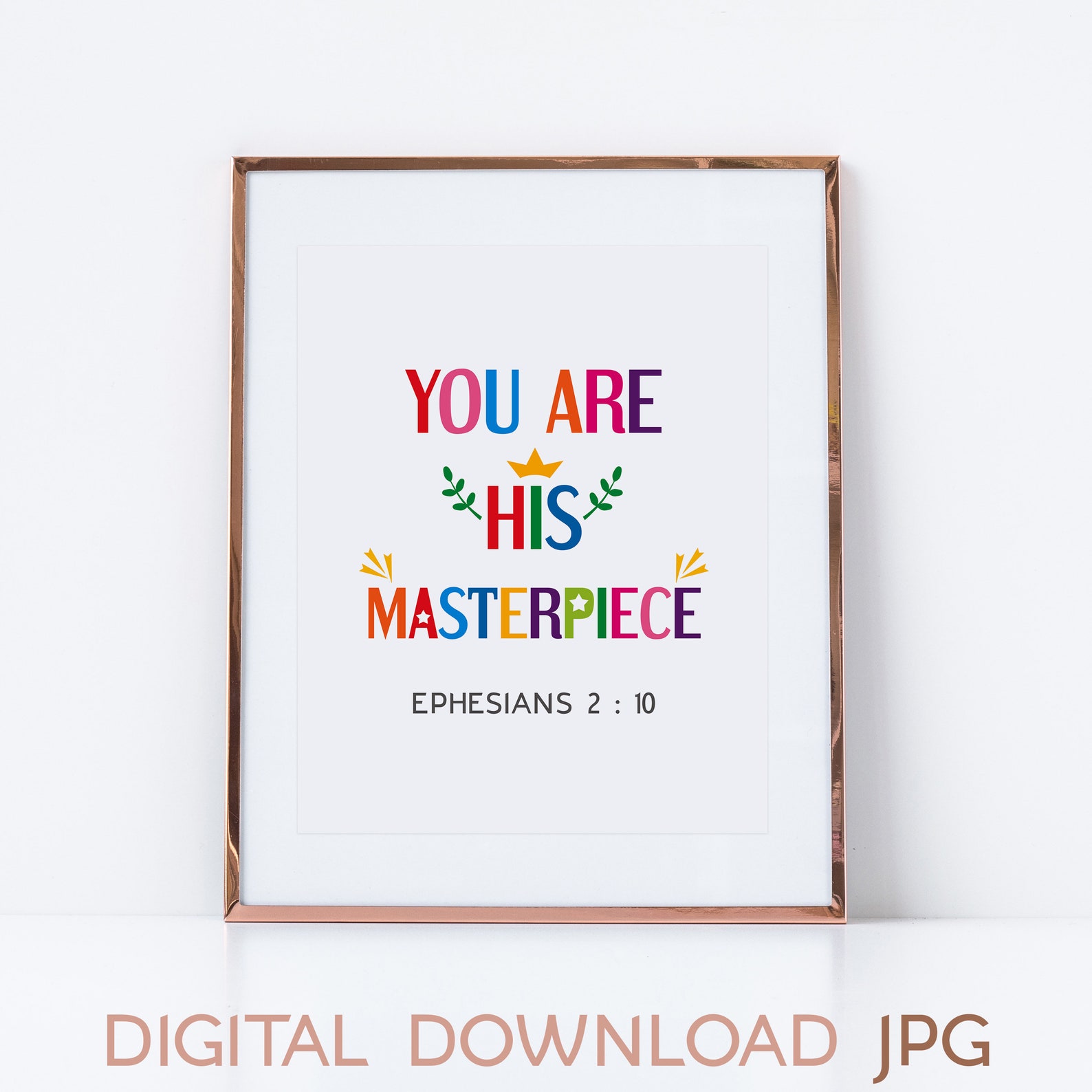 Bible Verse Poster Printable. You Are His Masterpiece. - Etsy