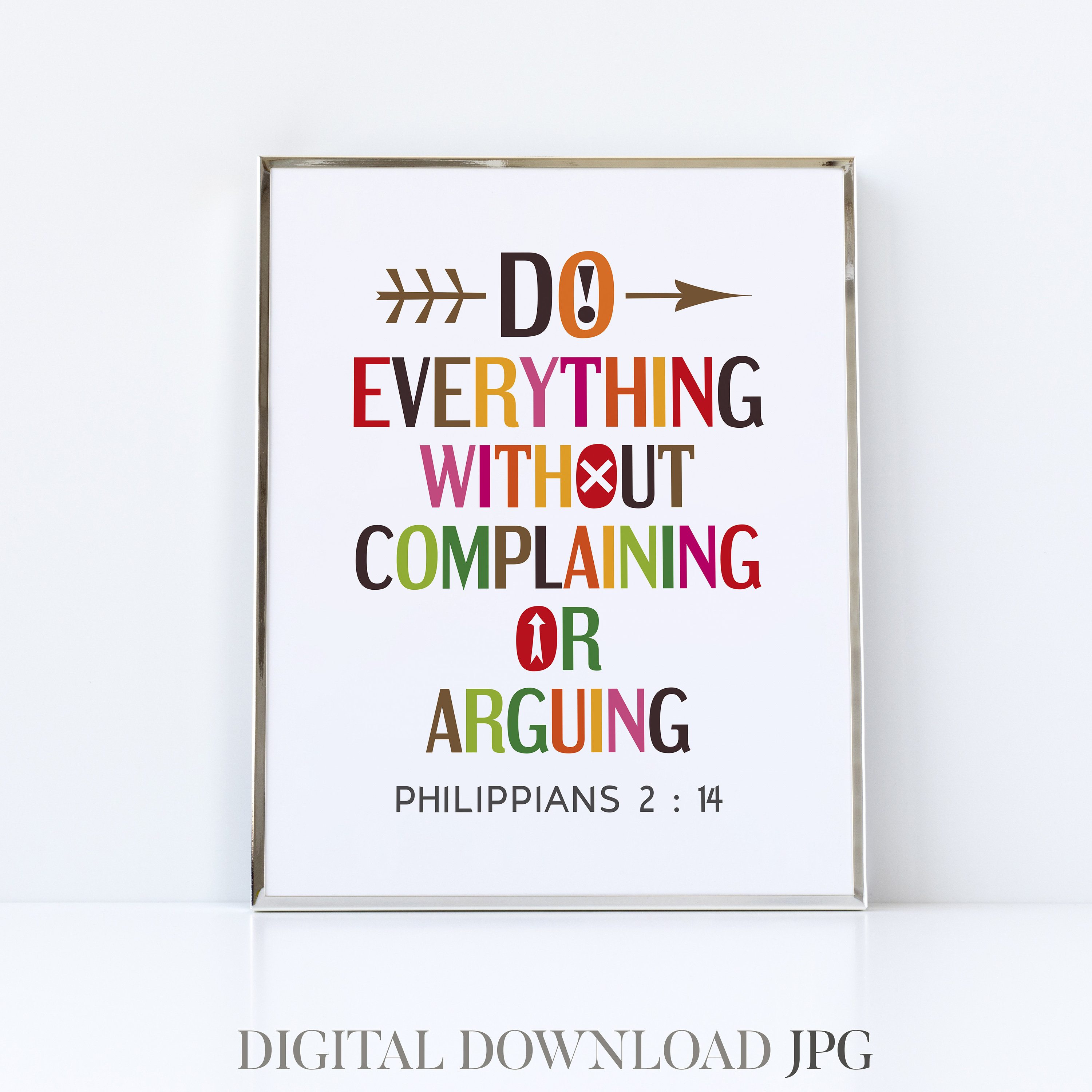 Do everything without complaining or arguing Philippians | Etsy