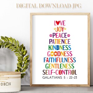 Fruit of the Spirit Printable Wall Art. Galatians 5:22-23 Love Joy ...