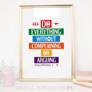 Bible Verse Wall Art. Do Everything Without Complaining or Arguing ...