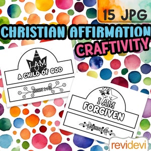 Printable Christian Affirmation Coloring Pages for Crown Hat Craft ...