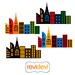 City Buildings Clip Art. Superhero Modern Skyline for Backdrop ...