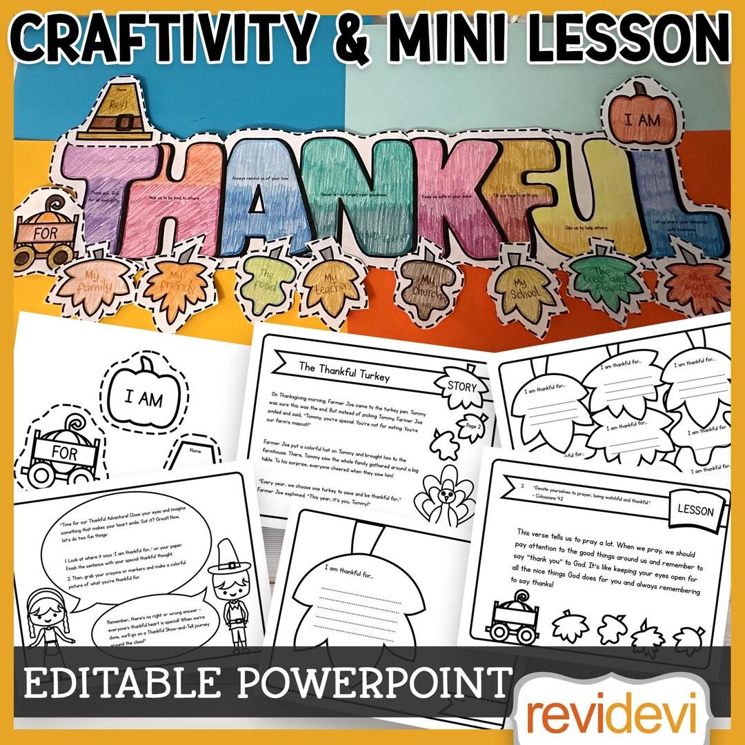 Thanksgiving Thankful Craft. Printable Fall Season Sunday School Church ...