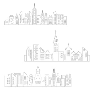 Superhero City Buildings Background Clipart Long Skyline Digital Images ...